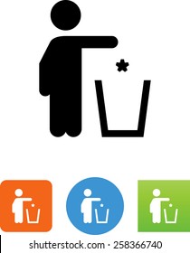 Person Throwing Trash Away Icon Stock Vector (Royalty Free) 258366740 ...