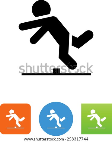Person Tripping Over Obstacle Icon Stock Vector (Royalty Free ...
