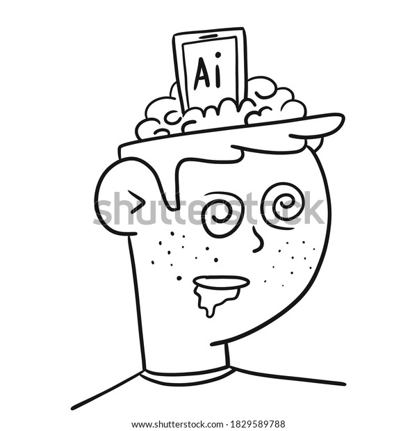 Person Under Influence Ai Flat Guy Stock Vector (Royalty Free) 1829589788