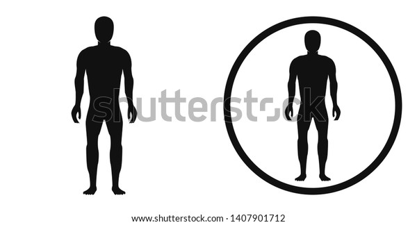 Person User Body Icon Isolated Black Stock Vector (Royalty Free ...