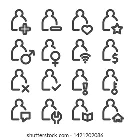 Person User Outline Icon Set Vector Stock Vector (Royalty Free ...