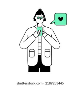 Person Using Mobile App Holding Smart Stock Vector (Royalty Free ...