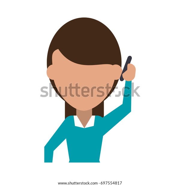 Person Using Phone Icon Image Stock Vector (Royalty Free) 697554817 ...