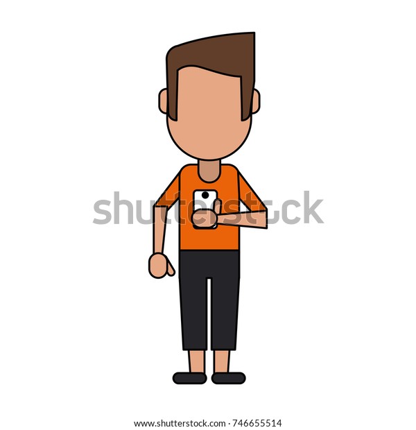 Person Using Phone Icon Image Stock Vector (Royalty Free) 746655514 ...