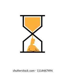 Person Waiting Sand Clock Waitingtime Concept Stock Vector (Royalty ...