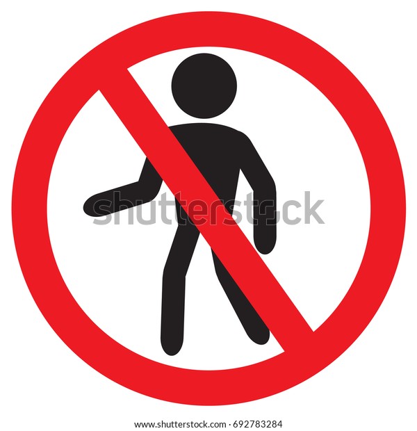 Person Walk Warning Stop Sign Symbol Stock Vector (Royalty Free ...