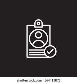 Personal Badge Check Mark Line Icon Stock Vector (Royalty Free) 564413872