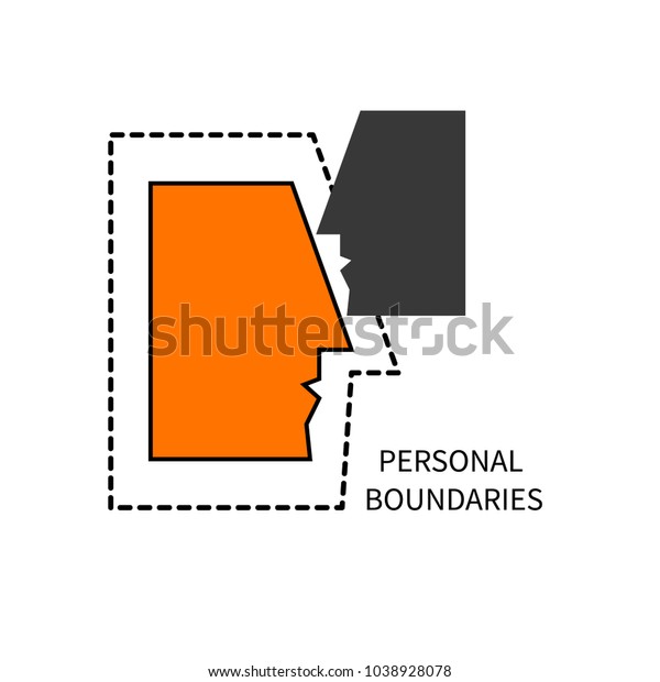 Personal Boundaries Icon Two People Face Stock Vector (Royalty Free ...