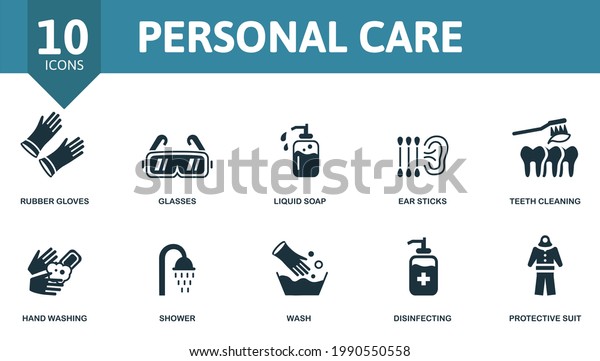 Personal Care Icon Set Contains Editable Stock Vector (Royalty Free ...