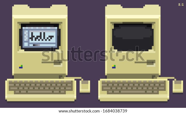 Personal Computer 80s Pixel Art Illustration Stock Vector (Royalty Free ...