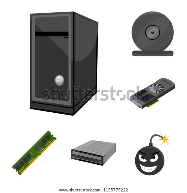 Personal Computer Cartoon Icons Set Collection Stock Vector (Royalty ...