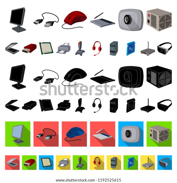 Personal Computer Cartoon Icons Set Collection Stock Vector (Royalty ...