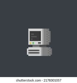 Personal Computer Pixel Art Style Stock Vector (Royalty Free ...