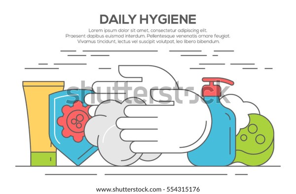 Personal Daily Hygiene Design Concept Set Stock Vector (Royalty Free ...