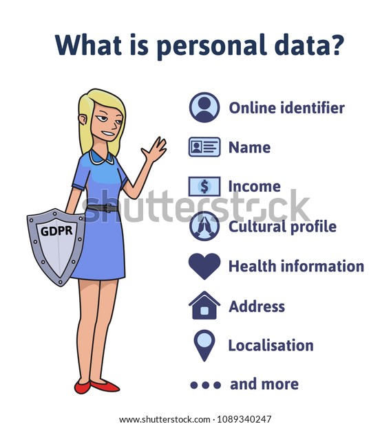 Personal Data Infographic Poster Girl Explanations: vector de stock ...
