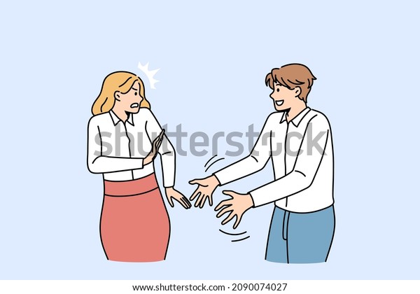 Personal Distance Boundaries Concept Smiling Positive Stock Vector ...