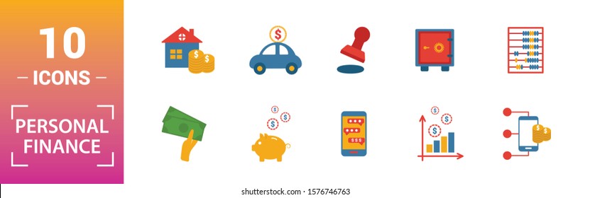 Personal Finance Icon Set Include Creative Stock Vector (Royalty Free ...