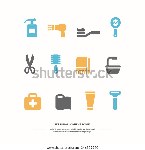 Personal Hygiene Icons Vector Graphics Objects Stock Vector (Royalty ...