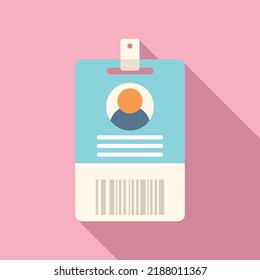 Personal Id Card Icon Flat Vector Stock Vector (Royalty Free ...