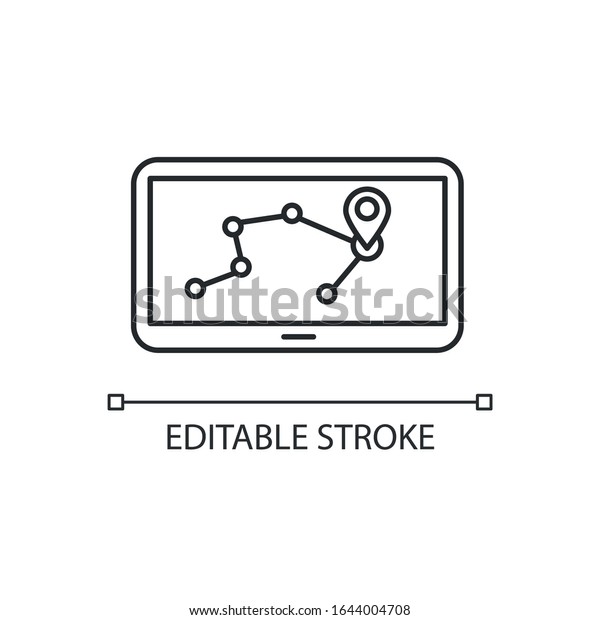 Personal Navigation Assistant Pixel Perfect Linear Stock Vector ...