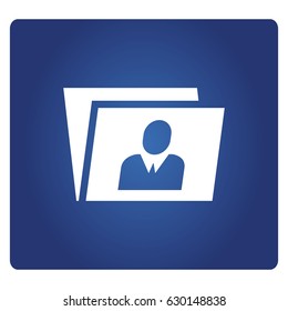 Personal Profile Folder Icon Blue Background Stock Vector (Royalty Free ...