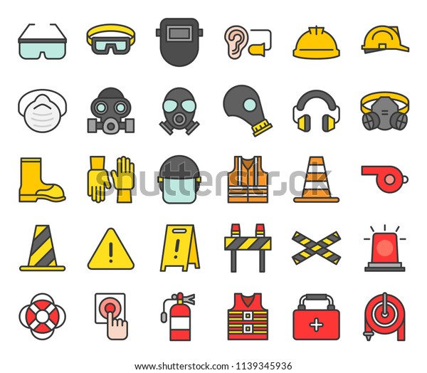 Personal Protective Equipment Firefighter Equipment Icon Stock Vector ...