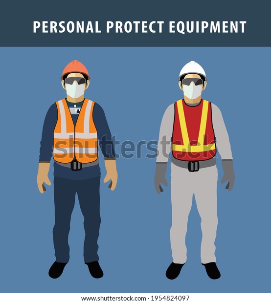 Personal Protective Equipment Worker Set Construction Stock Vector ...