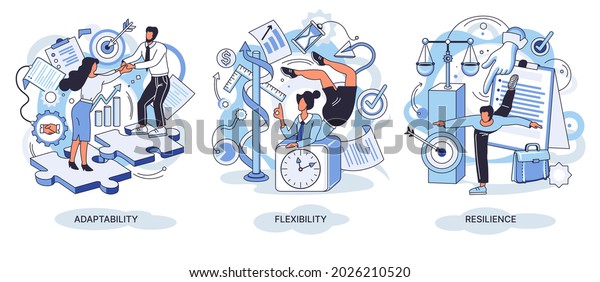 Personal Quality Concept Creative Metaphor Set Stock Vector (Royalty ...