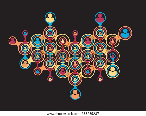 Personal Social Network Chart Design Template: immagine vettoriale ...