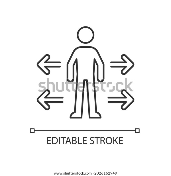 Personal Space Linear Icon Interpersonal Distance Stock Vector (Royalty ...