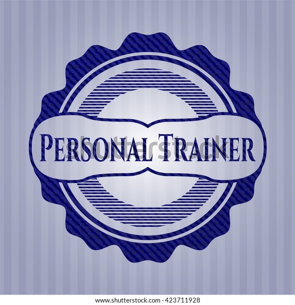 Personal Trainer Badge Denim Background Stock Vector (Royalty Free ...