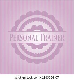 Personal Trainer Badge Pink Background Stock Vector (Royalty Free ...