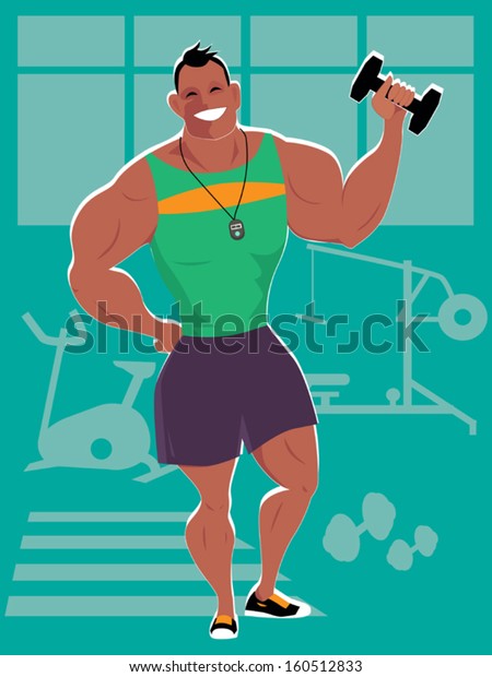 Personal Trainer Gym Vector Cartoon Stock Vector (Royalty Free ...