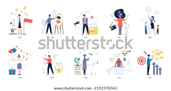 Personalidades de tipo mbti. Solución de: vector de stock (libre de ...
