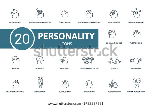 Personality Icon Set Contains Editable Icons Stock Vector (Royalty Free ...