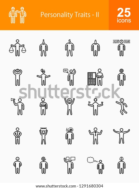 Personality Traits Line Icons Stock Vector (Royalty Free) 1291680304 ...