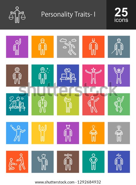 Personality Traits Line Icons Stock Vector (Royalty Free) 1292684932 ...