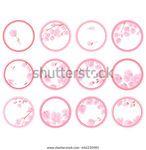 Personalized Candy Sticker Labels Sakura Big Stock Vector (Royalty Free ...