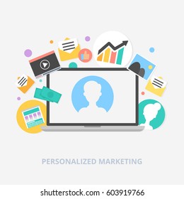 Personalized Marketing Vector Illustration: เวกเตอร์สต็อก (ปลอดค่า ...