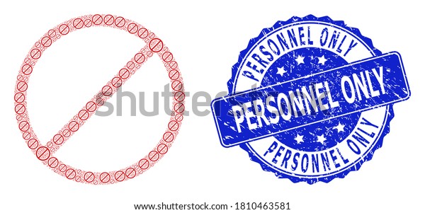 Personnel Only Scratched Round Stamp Seal Stock Vector (Royalty Free ...