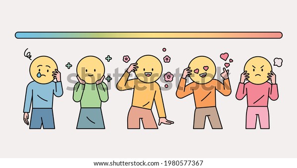Persons Emotions Color Levels Sad Color Stock Vector (Royalty Free ...