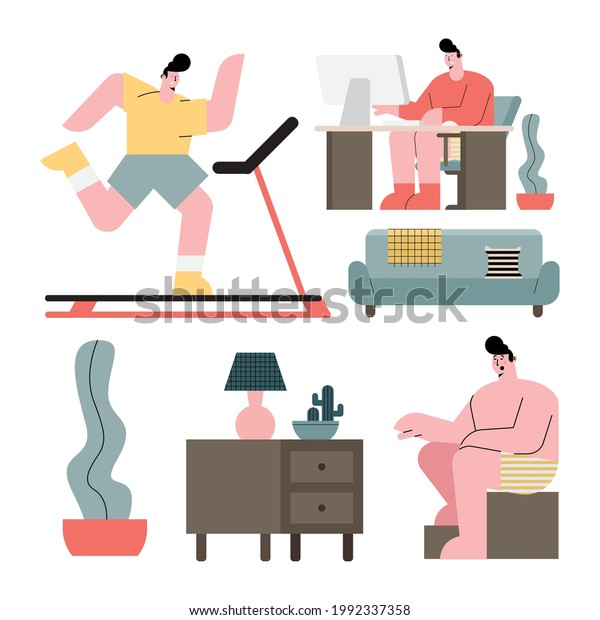 Persons Everyday Life Activities Characters Stock Vector (Royalty Free ...