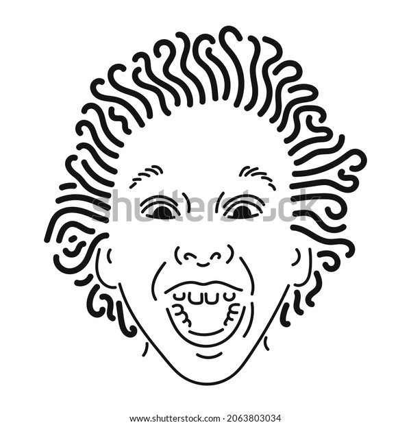 Persons Face Black Line Art Stock Vector (Royalty Free) 2063803034 ...