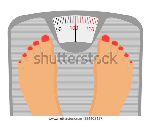 Persons Feet On Scale Stock Vector (Royalty Free) 386602627 | Shutterstock