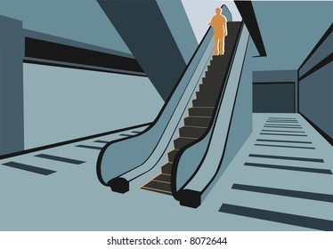 Persons On Escalator Shop Vector Stock Vector (Royalty Free) 8072644 ...