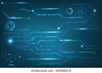 Digital Circuit Grid Line Patterns Glowing Stock Vector (Royalty Free ...