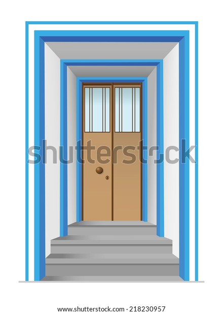 Perspective Door Stock Vector (Royalty Free) 218230957 | Shutterstock