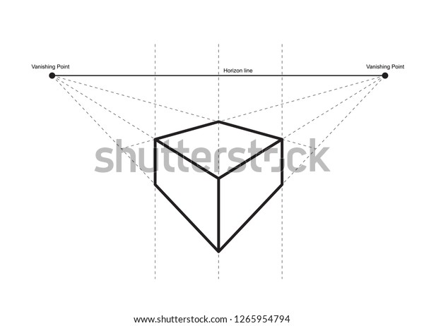 Perspective Drawing Isolated On White Background Stock Vector (Royalty ...