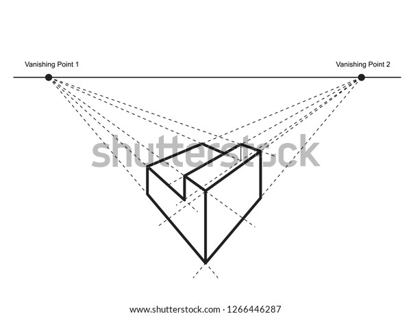Perspective Drawing Isolated On White Background Stock Vector (Royalty ...