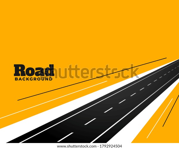 Perspective Road Pathway On Yellow Background Stock Vector (Royalty ...